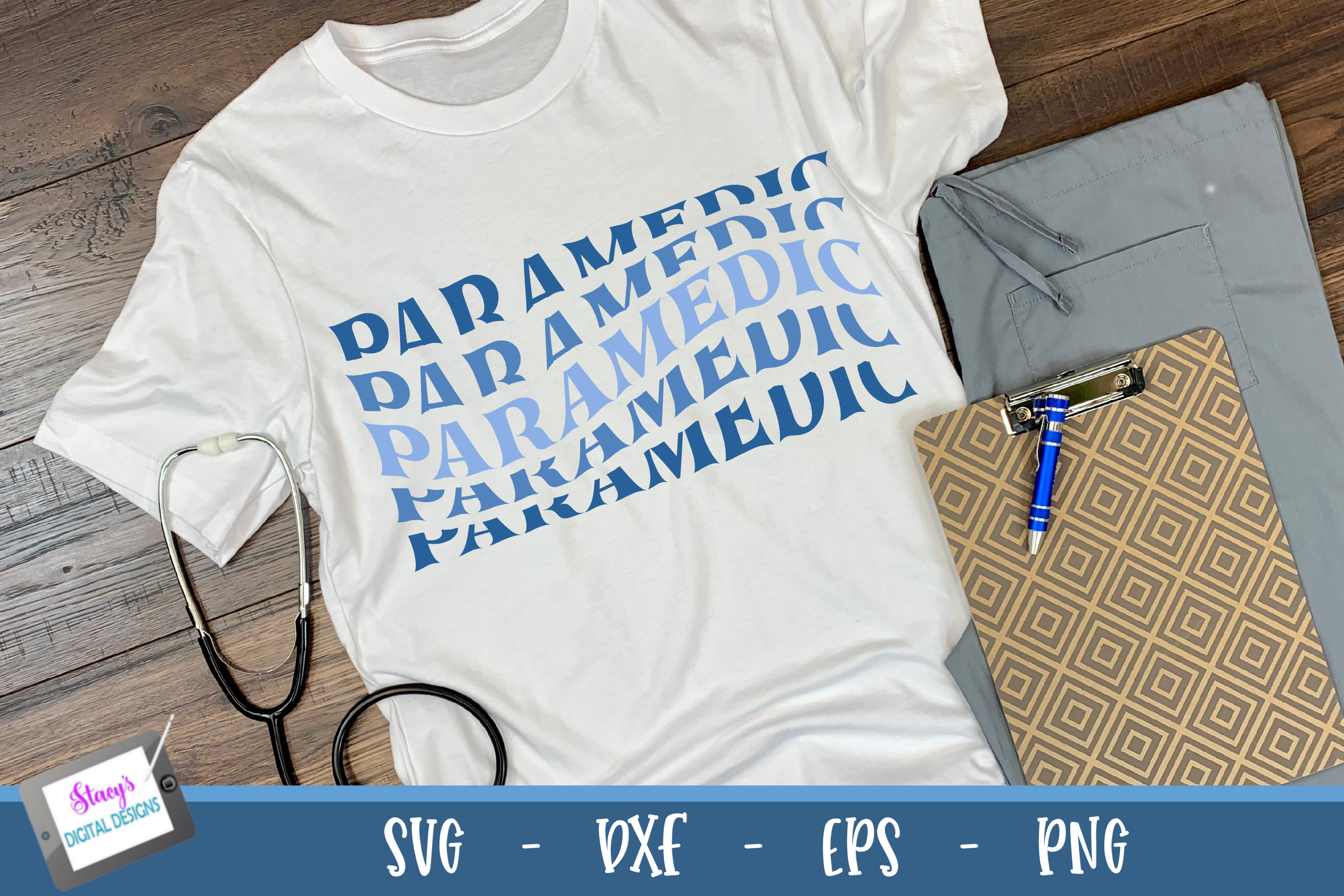 'Paramedic' Repeated in Bold Gradient Lettering | EMT | First Responder ...