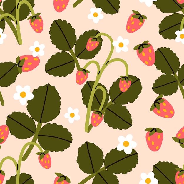 Vibrant Strawberry Patch with Delicate Blooms | Jiffy Designs