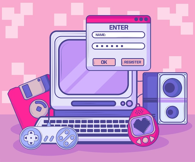 Retro Gaming Technology and Login Interface | Jiffy Designs