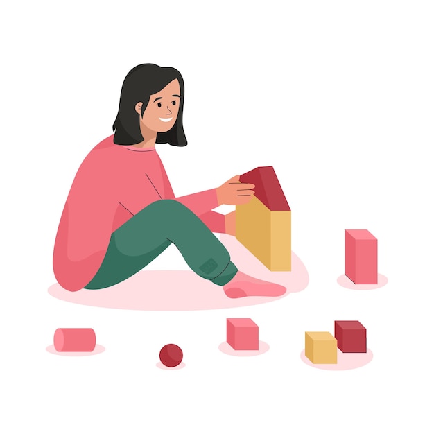 Vibrant Geometric Shapes Surround Thoughtful Woman | Jiffy Designs