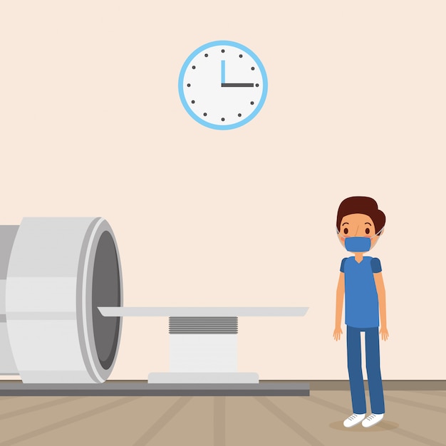 Cartoon Illustration of a Patient Undergoing an MRI Scan | Jiffy Designs