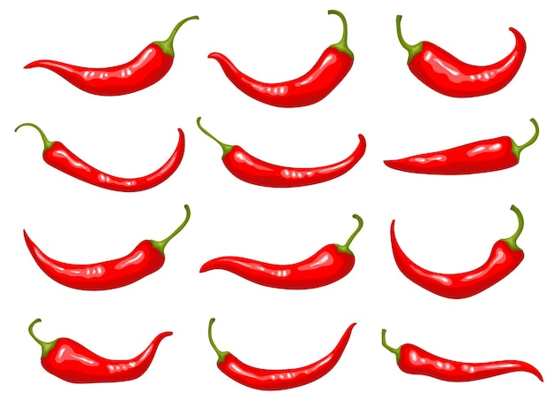 Vibrant Collection of Fiery Red Chili Peppers | Jiffy Designs