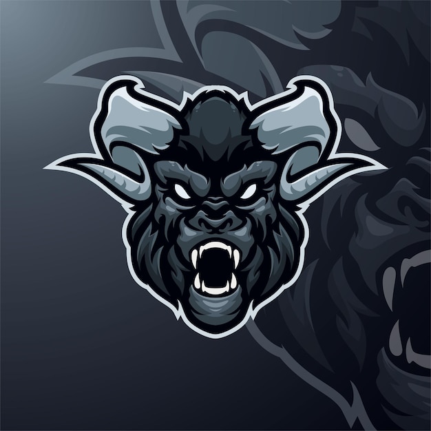 Fierce Demonic Goat Head Mascot Emblem | Jiffy Designs