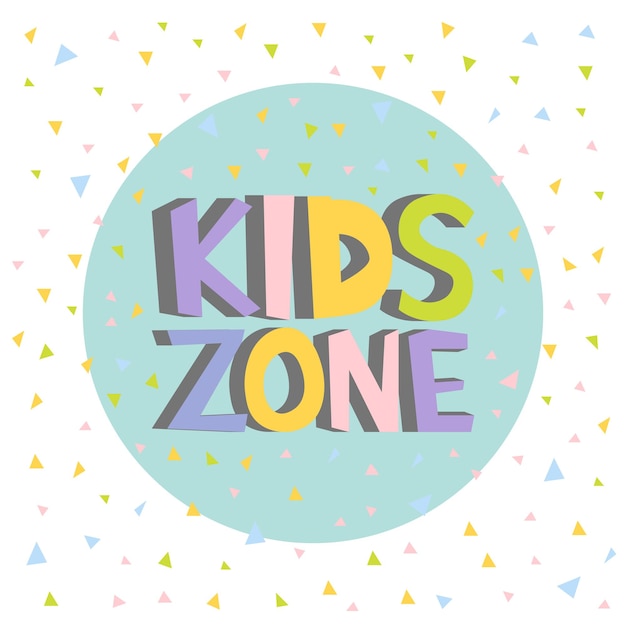 Vibrant 'Kids Zone' Emblem with Playful Shapes and Stars | Jiffy Designs
