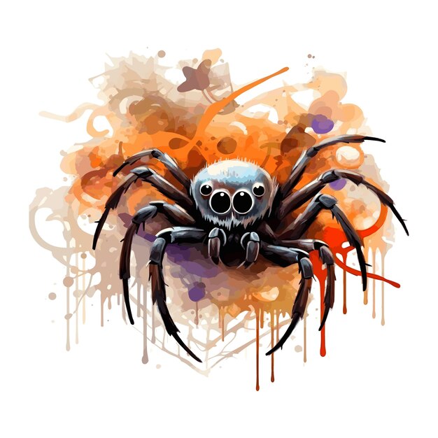 Vibrant Arachnid Splatter: An Artistic Portrayal of a Spider | Jiffy ...