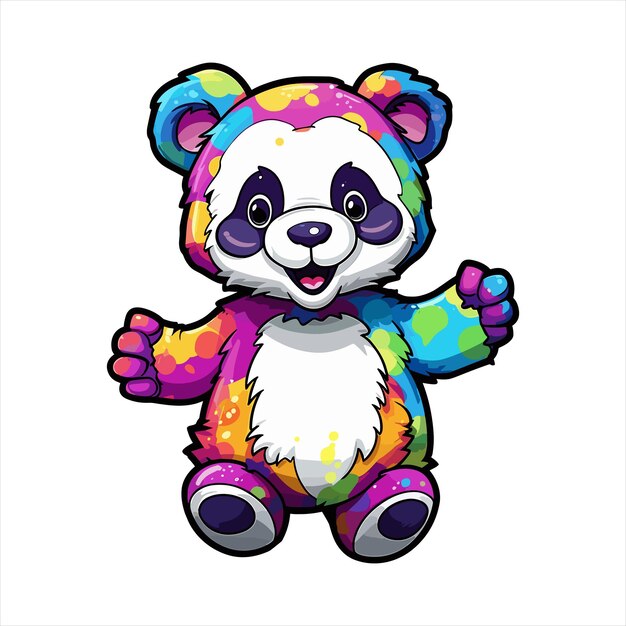 Vibrant and Playful Rainbow Panda Plush Toy | Jiffy Designs
