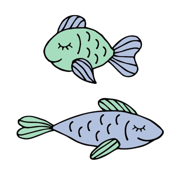 Charming Aquatic Creatures: A Whimsical Collection of Illustrated Fish ...