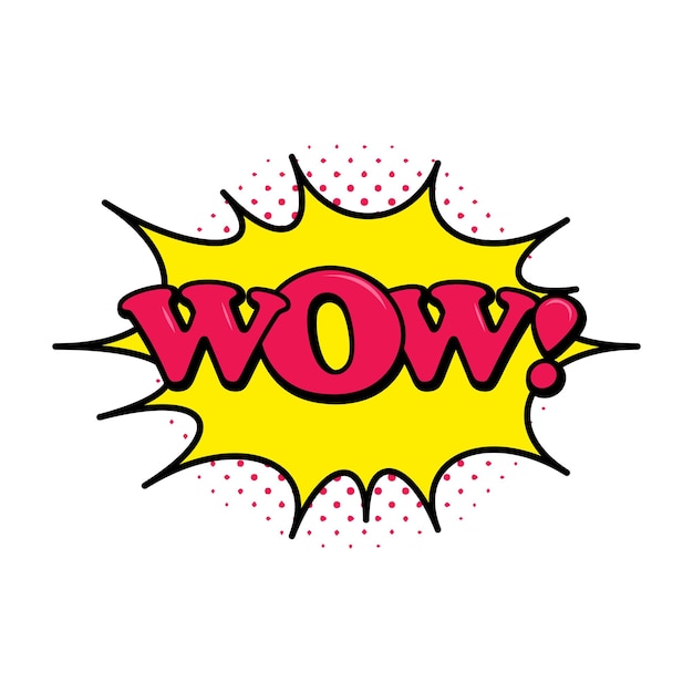 Vibrant Comic Book Explosion with Exclamatory 'Wow' Text | Jiffy Designs