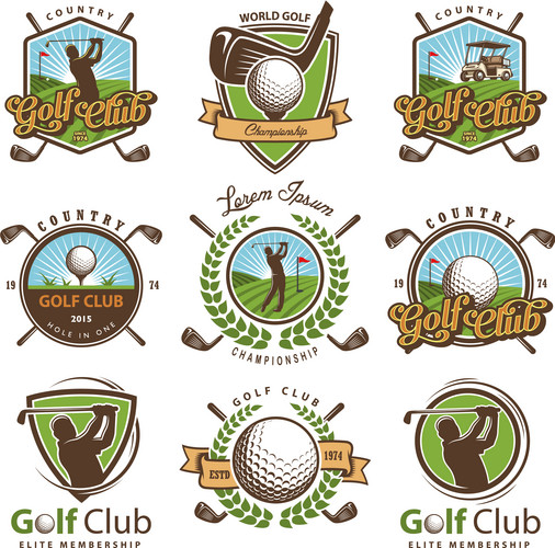 Set Of Vintage Golf Emblems,Labels, Badges And Logos | Jiffy Designs