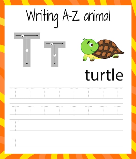 Adorable Turtle Illustration for Alphabet Learning | Jiffy Designs