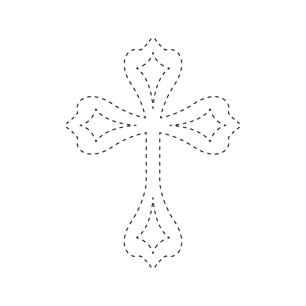 Delicate Dotted Cross Emblem in Simple Elegant Design | Jiffy Designs