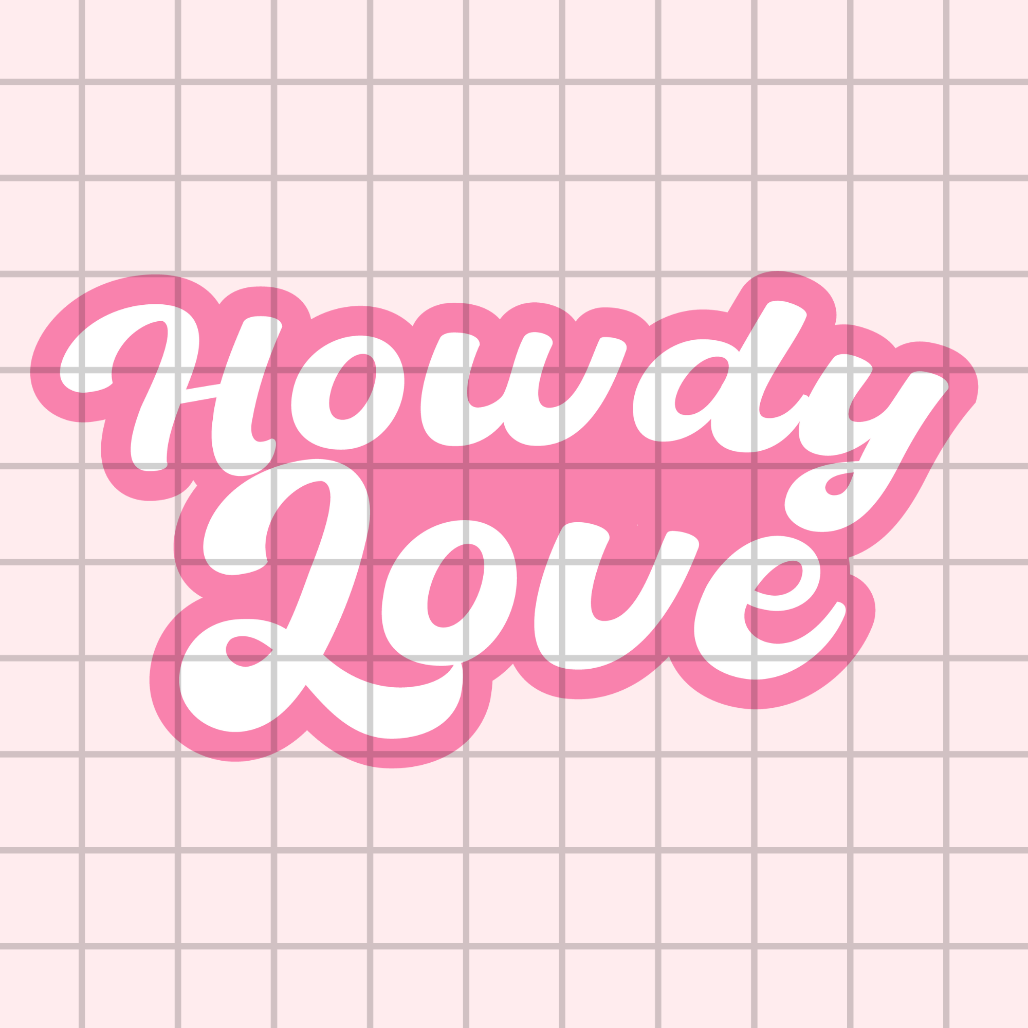 'Howdy Love' Retro-Inspired Pink and White Cursive Typography | Jiffy ...