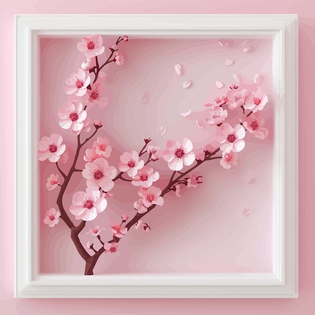 Delicate Cherry Blossom Artwork in Soft Pink Frame | Jiffy Designs