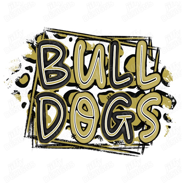 'Bulldogs' Graffiti-Inspired Typography with Grungy Gold and Black ...