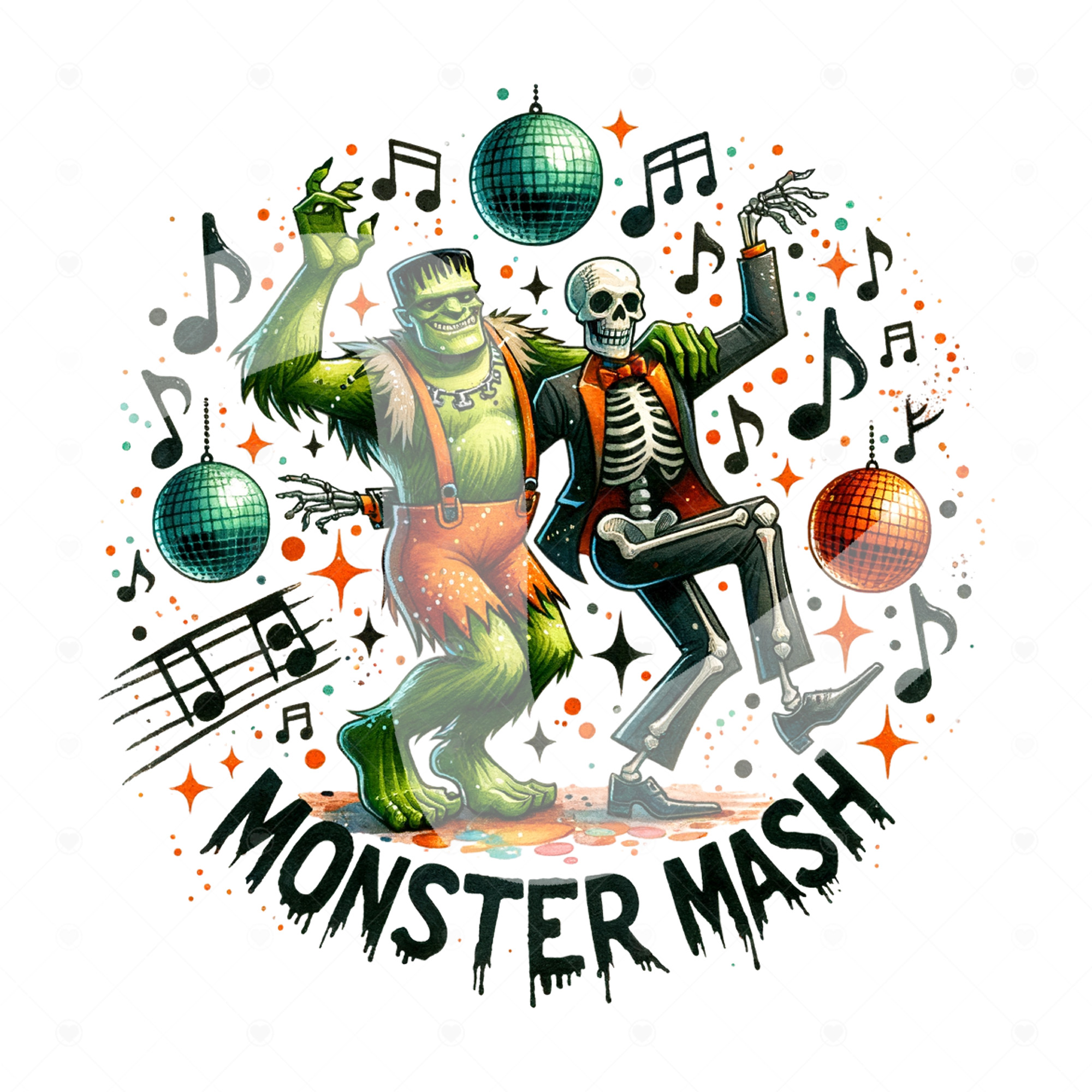 'Monster Mash' Featuring Frankenstein and Skeleton Dancing Amidst ...