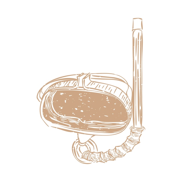 Vintage Diving Mask and Snorkel Illustration | Jiffy Designs