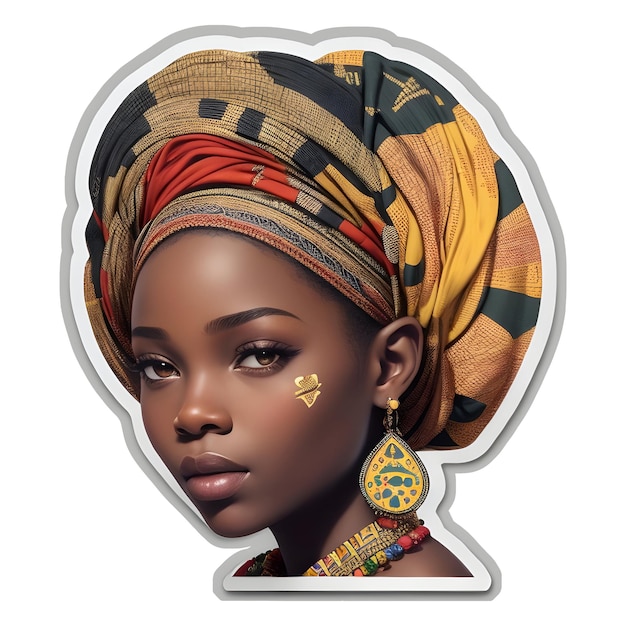 Vibrant African Headwrap and Jewelry Portrait | Jiffy Designs