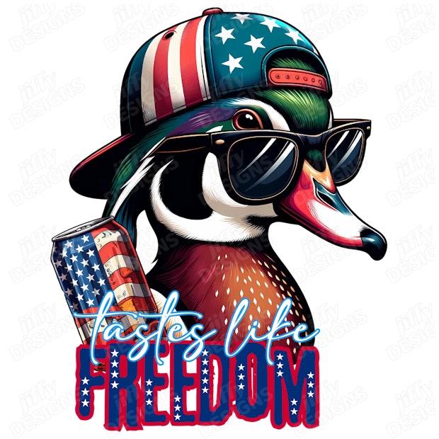 'Let Freedom' Patriotic Duck with American Flag Cap and Sunglasses ...