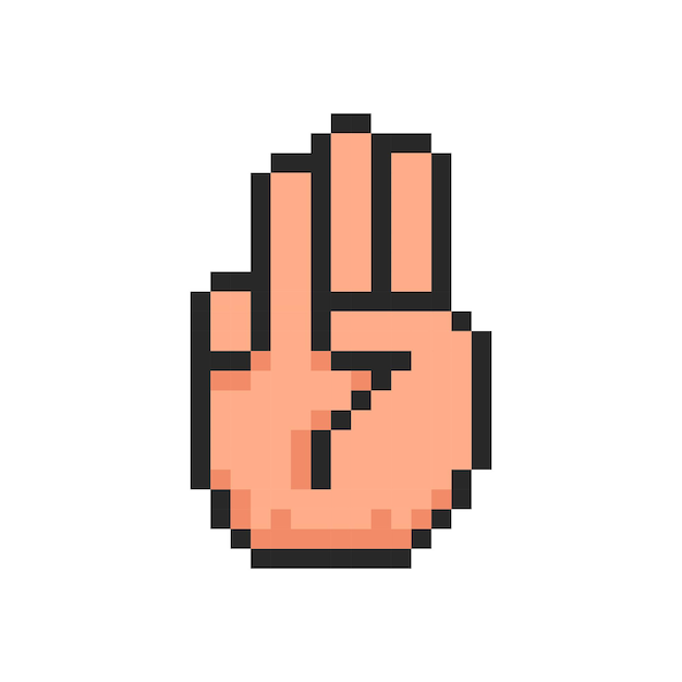 Vibrant Pixel Art Hand with Gesture | Jiffy Designs