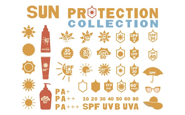 Vibrant Sun Protection Symbols and Icons Collection | Jiffy Designs