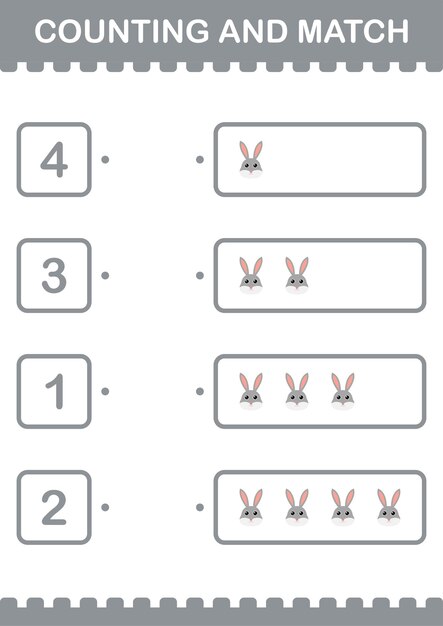 Counting and Matching Rabbits in Playful Illustration | Jiffy Designs