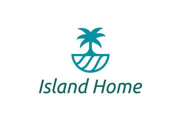 Vibrant Island Home Logo with Palm Tree Silhouette | Jiffy Designs