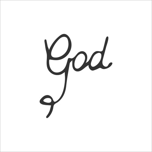 Hand Drawn Christian Inscription And Word God Isolated On White ...