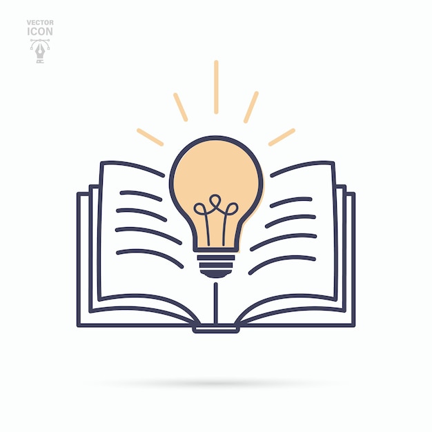 Bright Idea Emerging from an Open Book Illustration | Jiffy Designs