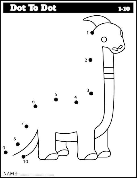 Playful Dinosaur Dot-to-Dot Puzzle for Kids | Jiffy Designs