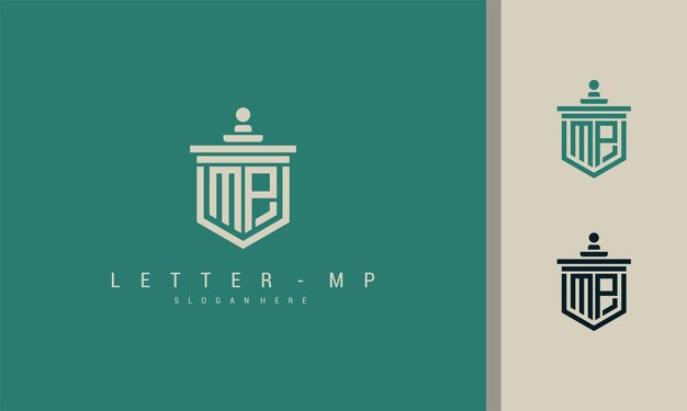 Elegant Monogram Crest with Stylized Letter MP Logo | Jiffy Designs