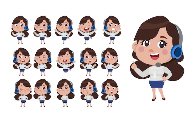 Diverse Set of Animated Customer Service Character Poses | Jiffy Designs