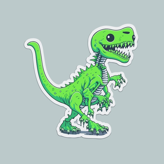 Ferocious Green Tyrannosaurus Rex Dinosaur Illustration | Jiffy Designs