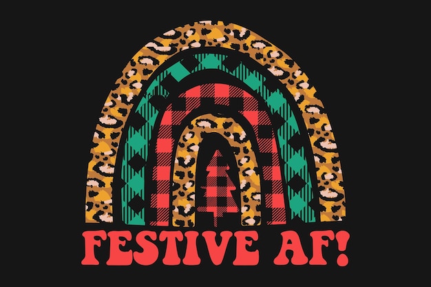 Vibrant Leopard Print Arch with Festive AF Text | Jiffy Designs