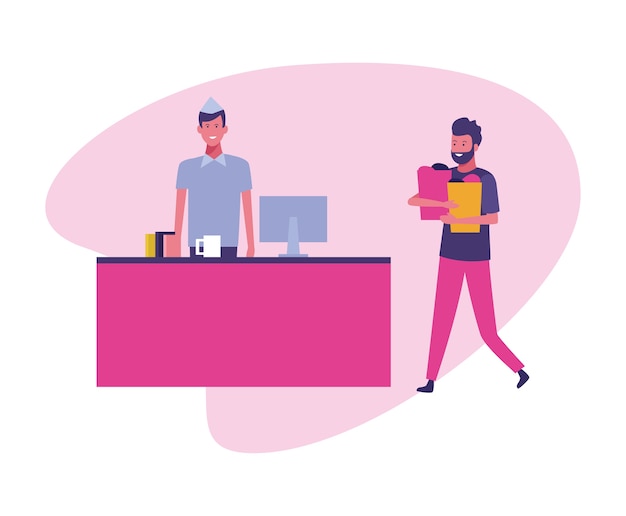 Illustrated Scene of Customer Service or Retail Transaction | Jiffy Designs