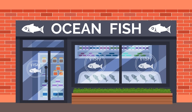 Vibrant Storefront Showcasing Diverse Ocean Fish | Jiffy Designs