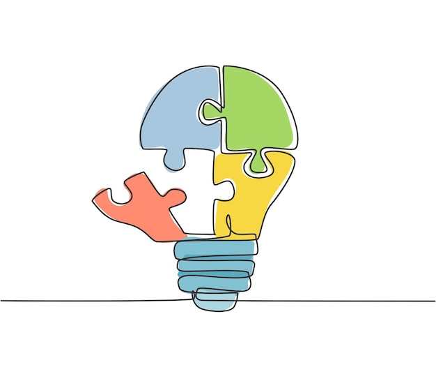 Vibrant Puzzle Bulb: Illuminating Ideas and Creativity | Jiffy Designs