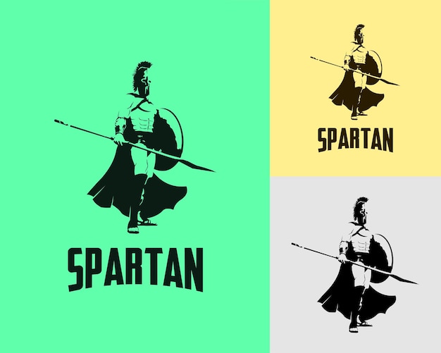 Striking Spartan Warrior Silhouettes in Vibrant Color Palette | Jiffy ...