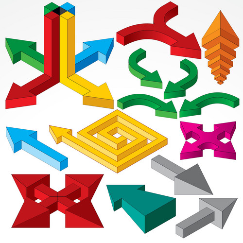 Vector Arrows Set, Collection Of Isometric Arrow Sign And Design ...