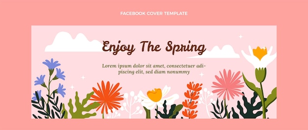 Vibrant Spring Flowers Facebook Cover with Motivational Message | Jiffy ...