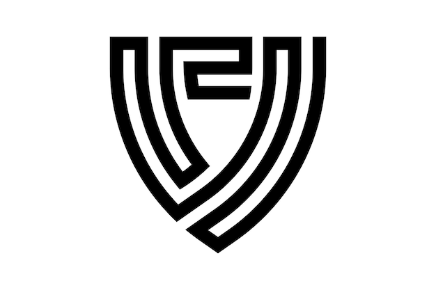 Striking Geometric Monochrome Shield with Interlocking Shapes | Jiffy ...