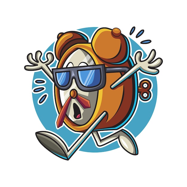 Quirky Cartoon Character Enjoying Summer with Sunglasses and Splash ...