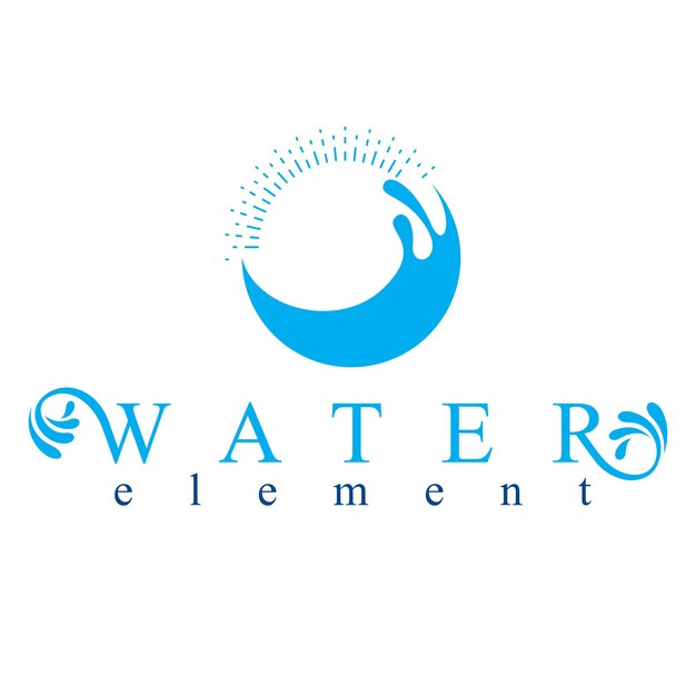 Stylized Water Element Logo with Circular Wave Design | Jiffy Designs