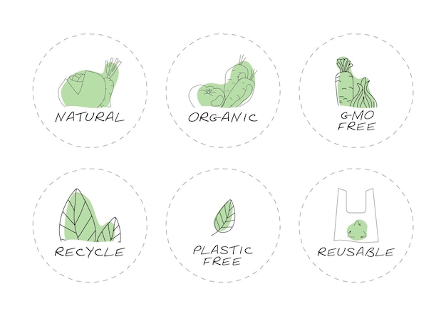 Eco-Friendly Icons: Sustainable Living Symbols in Vibrant Green | Jiffy ...