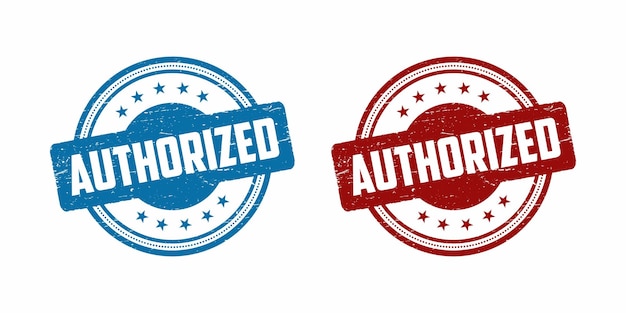 Authorized Stamp Designs in Blue and Red | Jiffy Designs