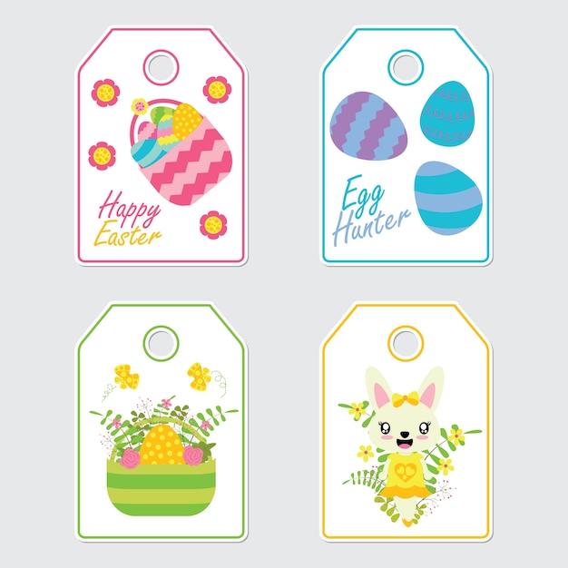 Vibrant Easter Gift Tags with Cute Bunny and Egg Designs | Jiffy Designs
