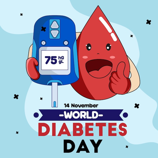 Cheerful Diabetes Awareness Illustration with Friendly Characters ...