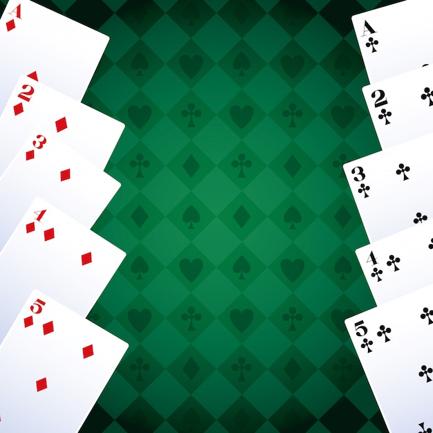 Captivating Playing Cards Cascade on Emerald Backdrop | Jiffy Designs