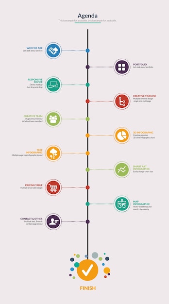Colorful Infographic Timeline Depicting a Detailed Agenda | Jiffy Designs