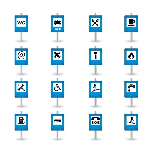 Collection of Informative Blue and White Pictogram Icons | Jiffy Designs