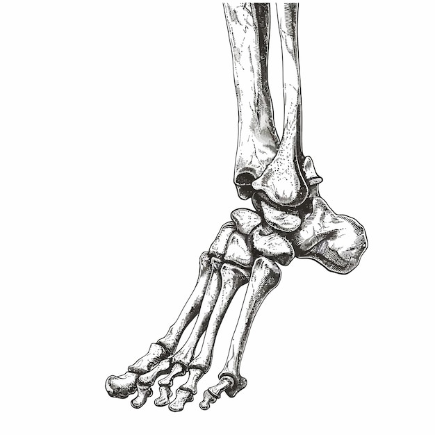 Detailed Anatomical Sketch of the Human Foot Skeleton | Jiffy Designs